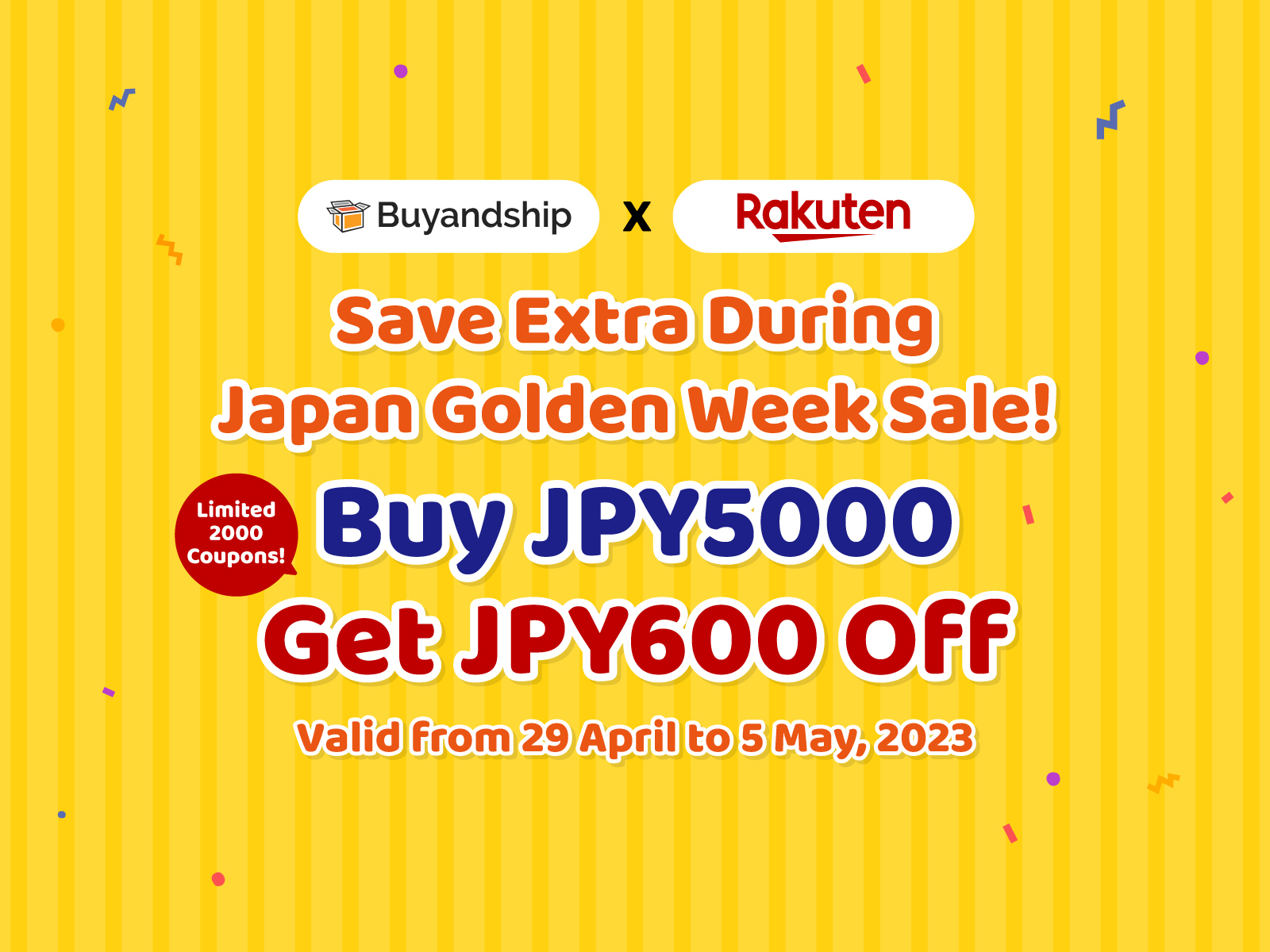 Exclusive Rakuten Japan Offer for Buyandship Members! Buy JPY5000 & Get JPY600 Off for a Limited ...