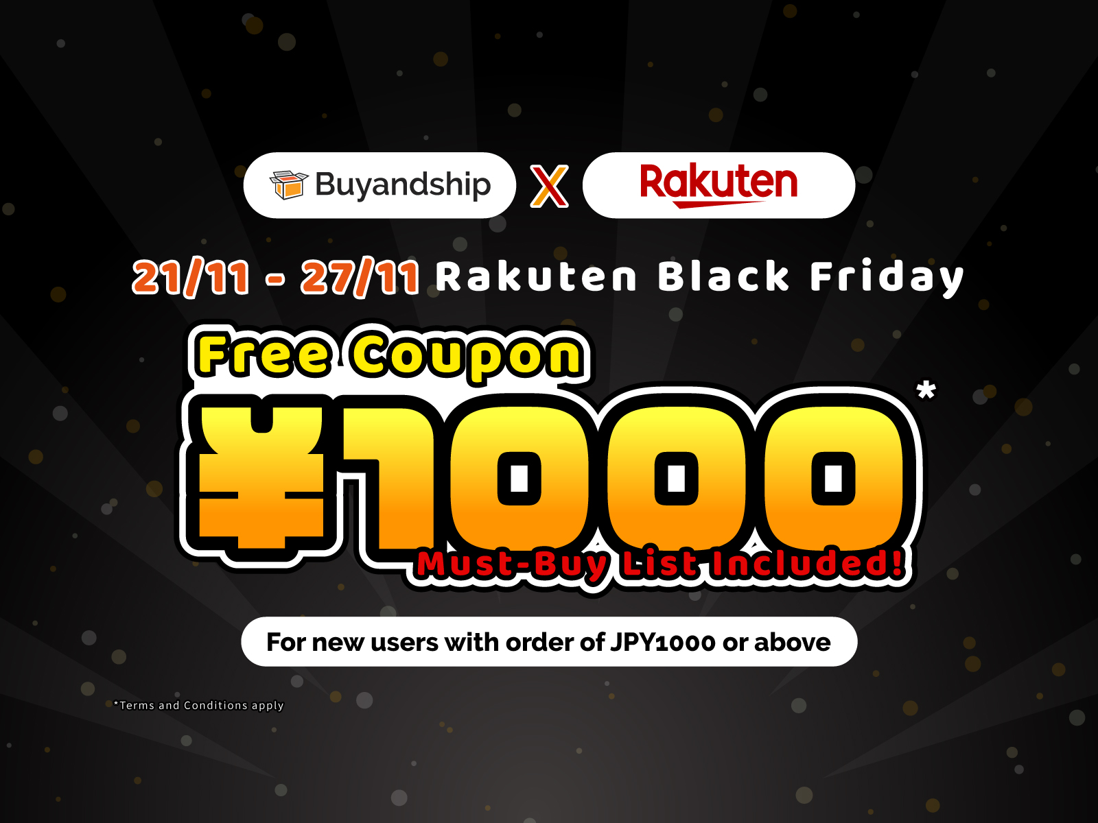 【Exclusive】Buyandship x Rakuten Japan offering ¥1000 Coupon to New Users For FREE! | Buy&Ship MY ...
